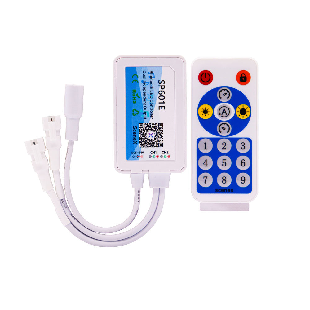 LED Bluetooth+RF Remote Music Controller SP601E Dual-Signal Output Sym ...