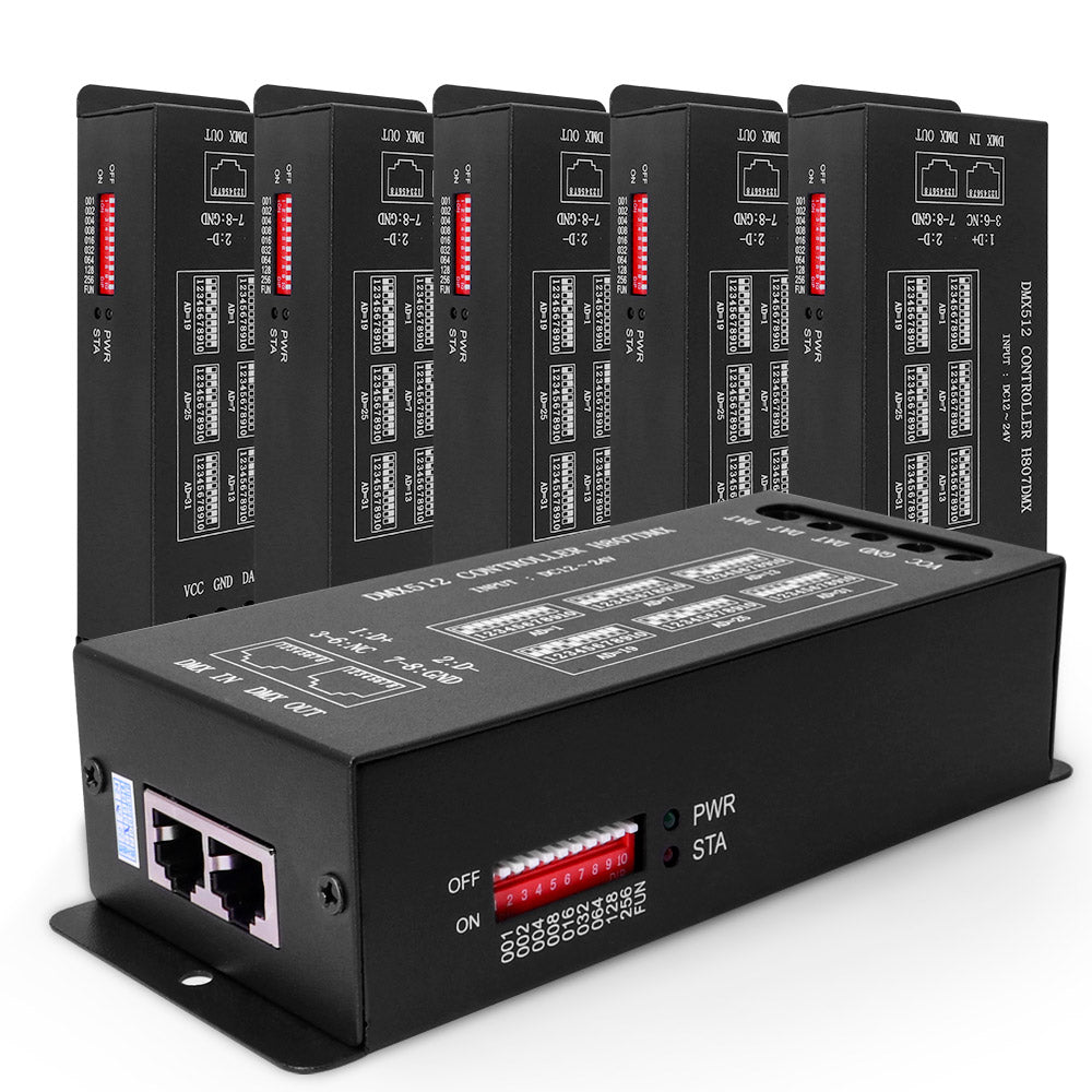 H807DMX512 RGB LED Controller Pixels Led Strip Controller DMX Stage Li ...